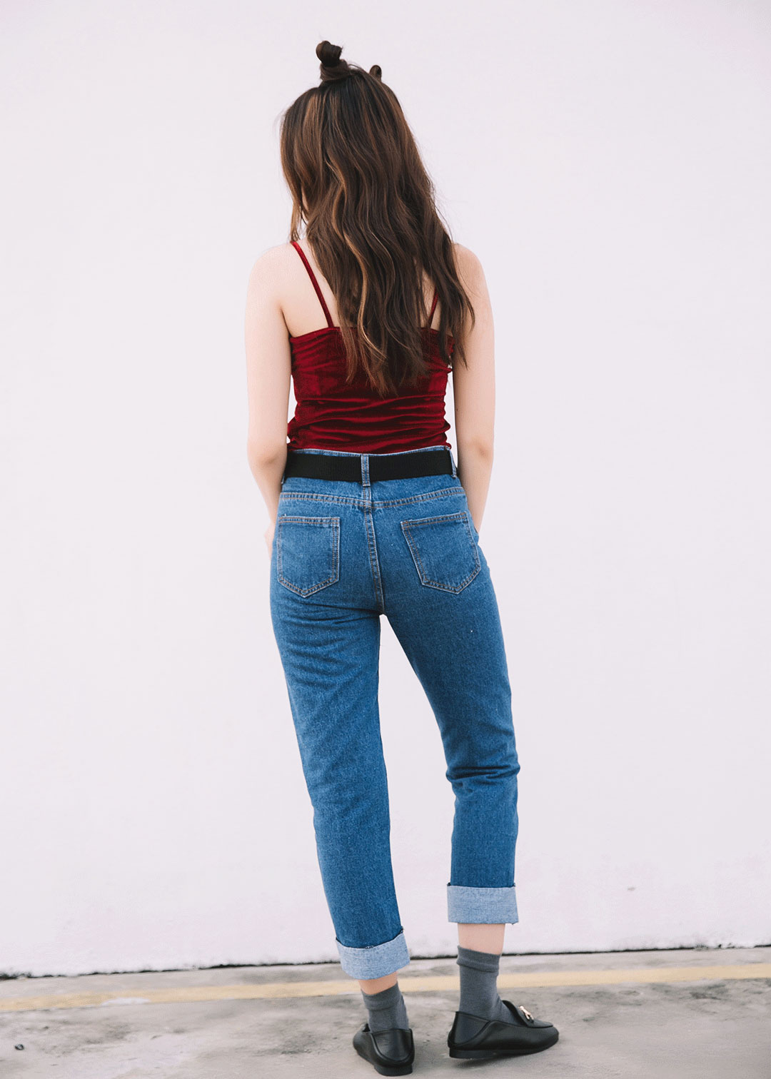 Your Vintage folded denim jeans In Dark Blue • DREAMSCAPED