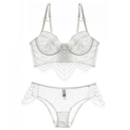 Don’t Leave Me Hanging Underwired Lingerie Set In White • DREAMSCAPED