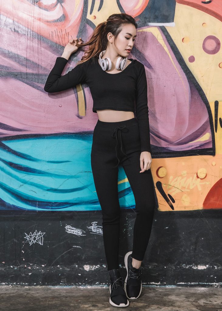 Break free Ribbed Hoodie Set In Black • DREAMSCAPED