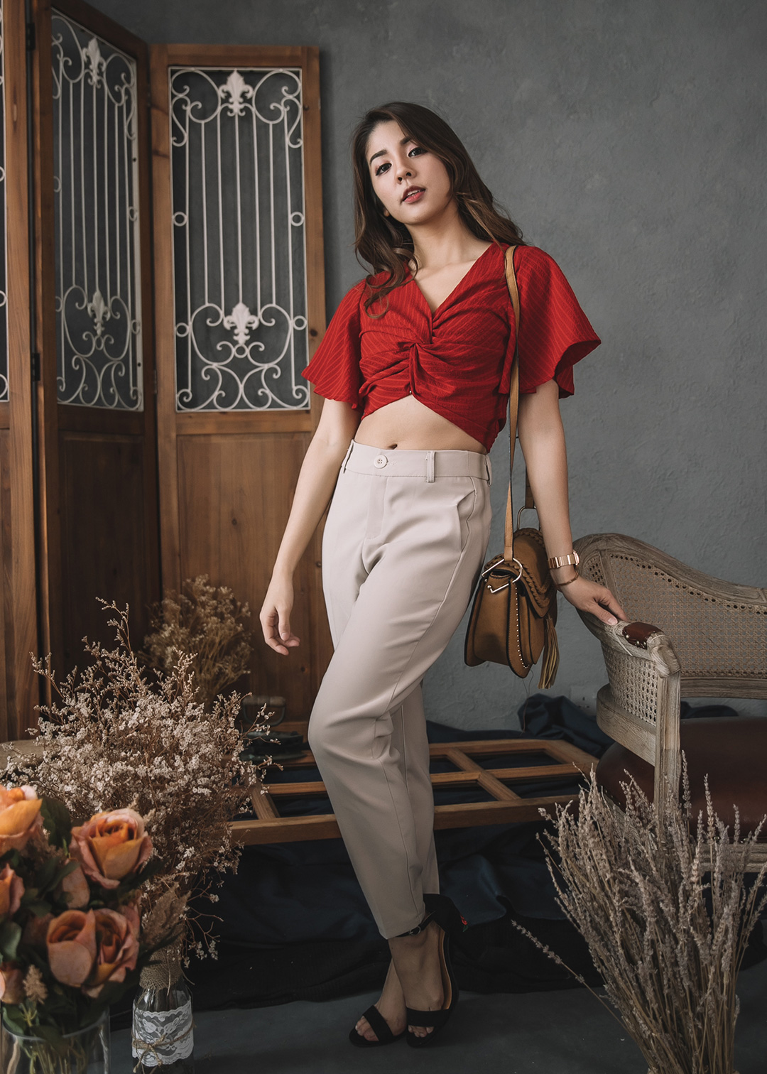 Unravel Flutter crop top in Red • DREAMSCAPED