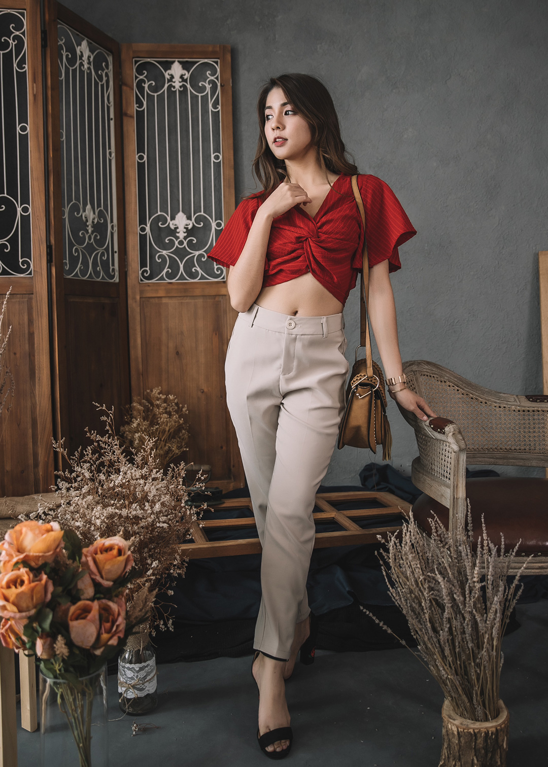 Unravel Flutter crop top in Red • DREAMSCAPED