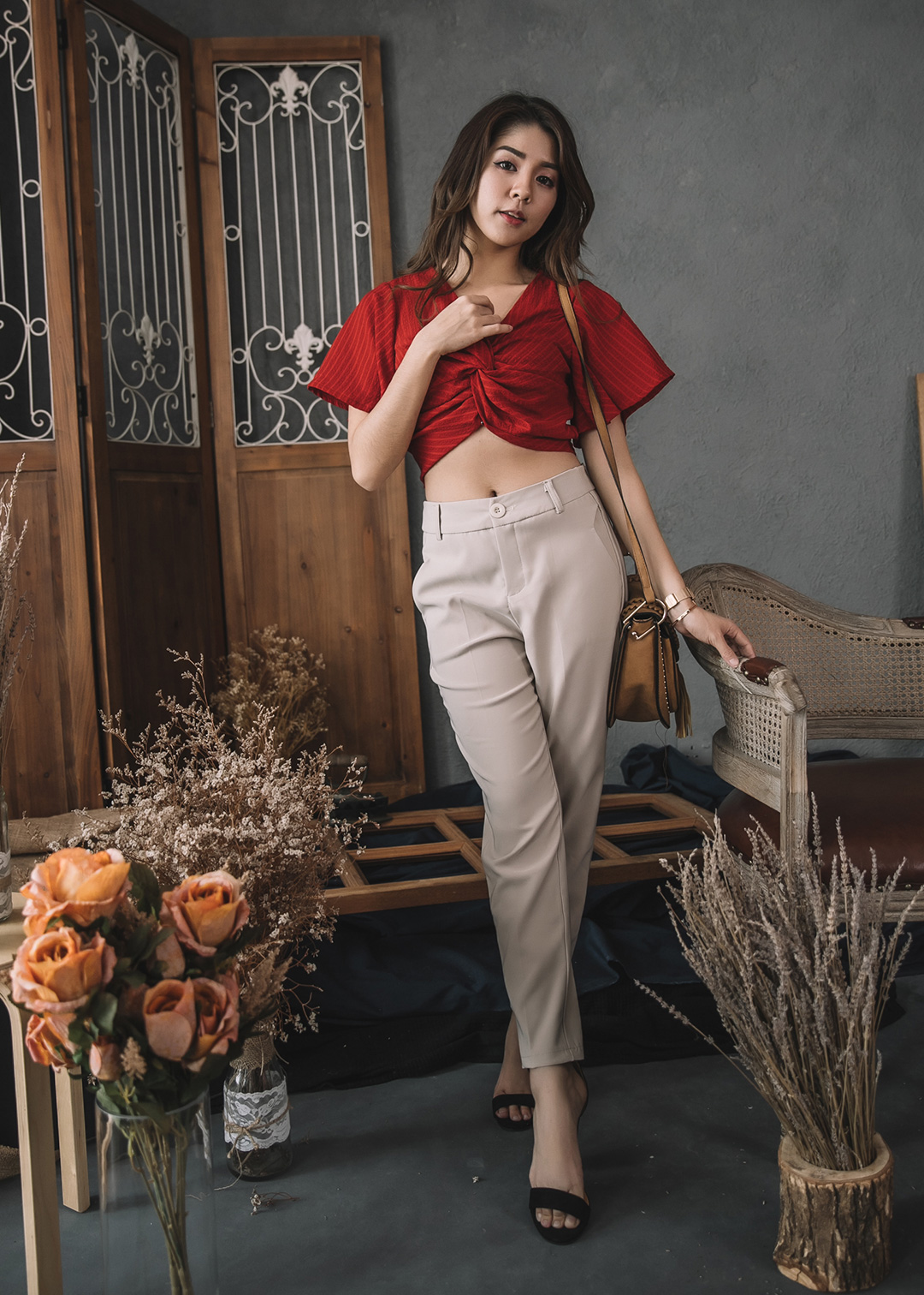 Unravel Flutter crop top in Red • DREAMSCAPED
