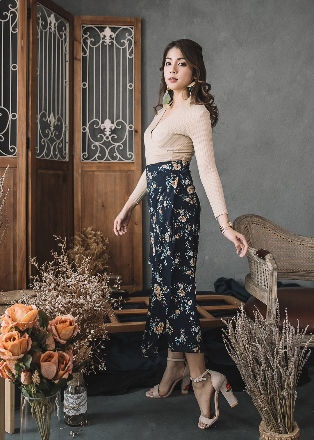 Wrapped Eternally Elegant Ribbed Top in Beige • DREAMSCAPED