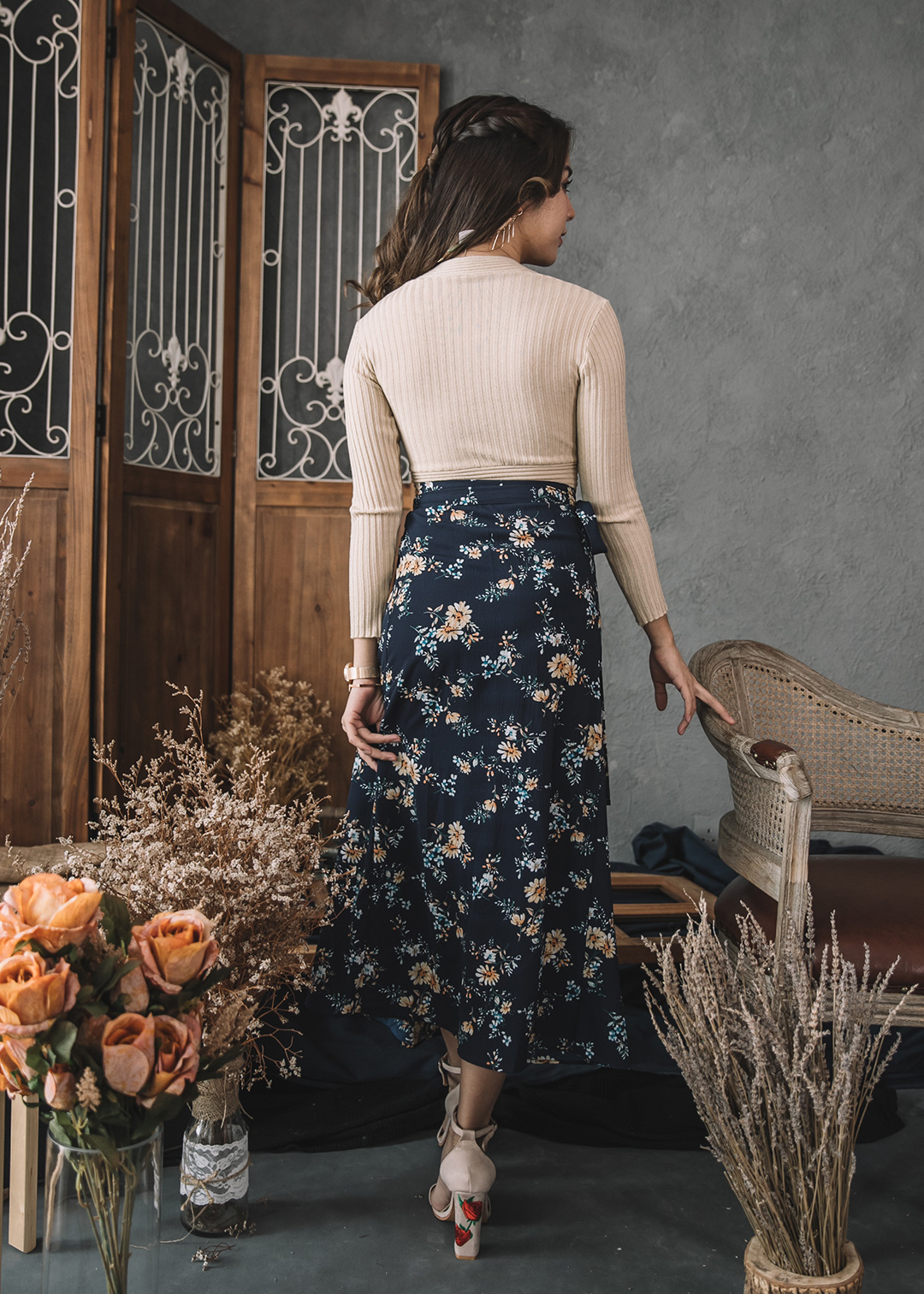 Wrapped Eternally Elegant Ribbed Top in Beige • DREAMSCAPED