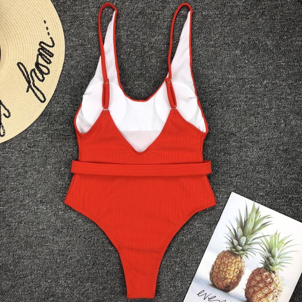 Fire Me Up Belted Monokini in Red • DREAMSCAPED