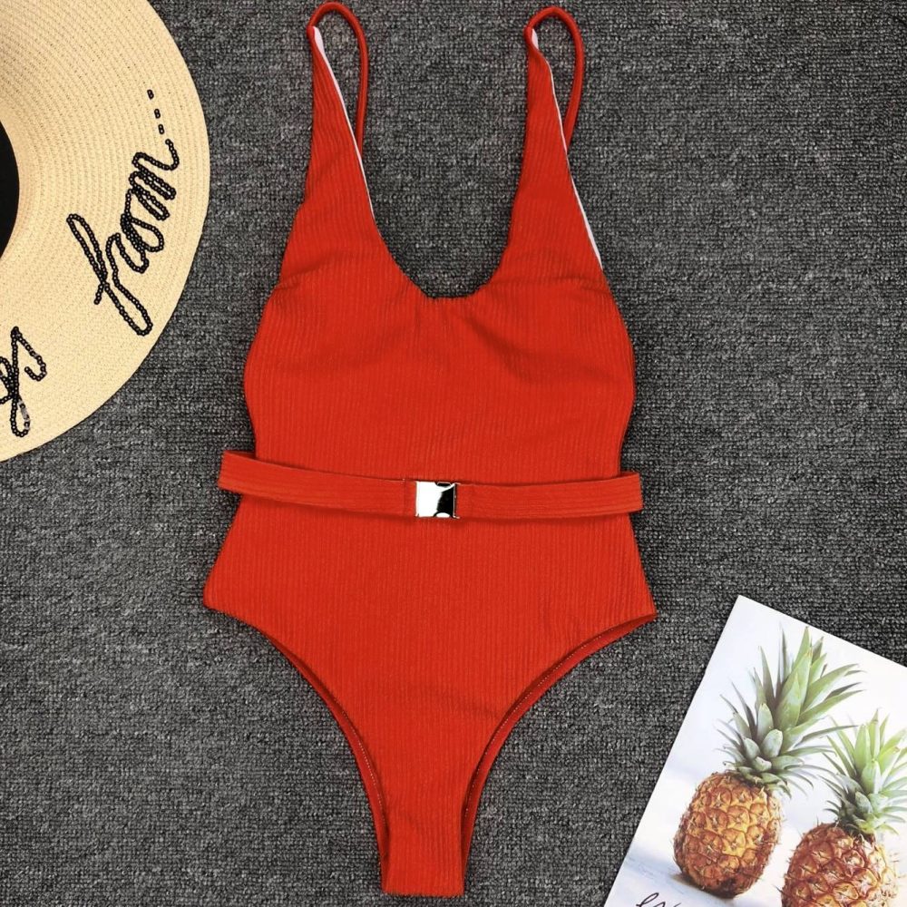 Fire Me Up Belted Monokini in Red • DREAMSCAPED