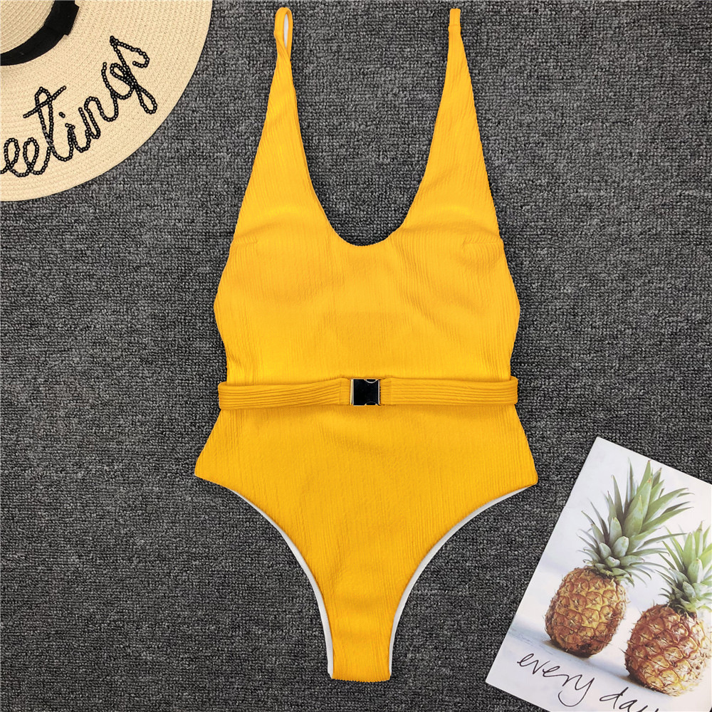 Fire Me Up Belted Monokini in Yellow • DREAMSCAPED
