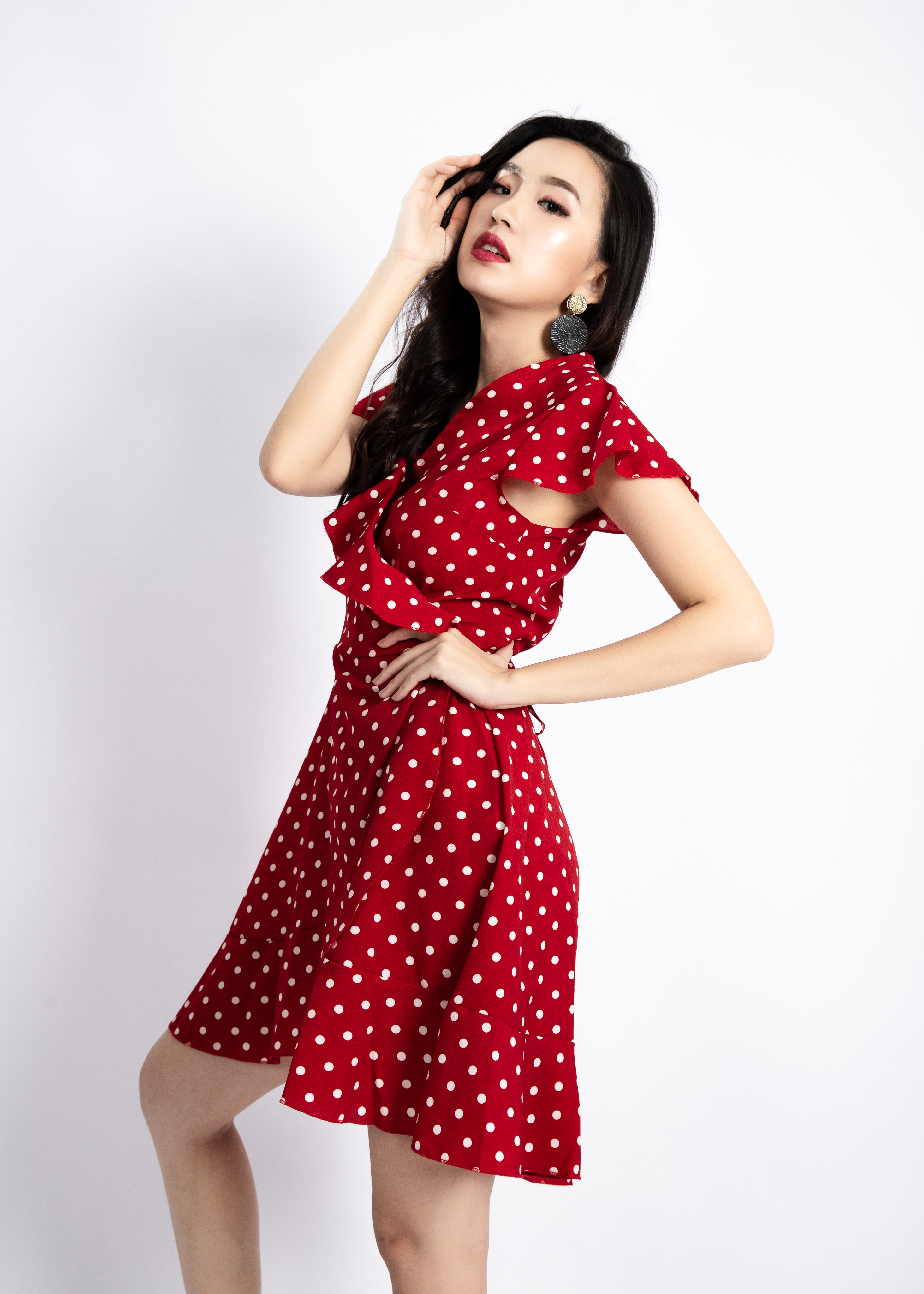 Merry Dots Dress in Red • DREAMSCAPED