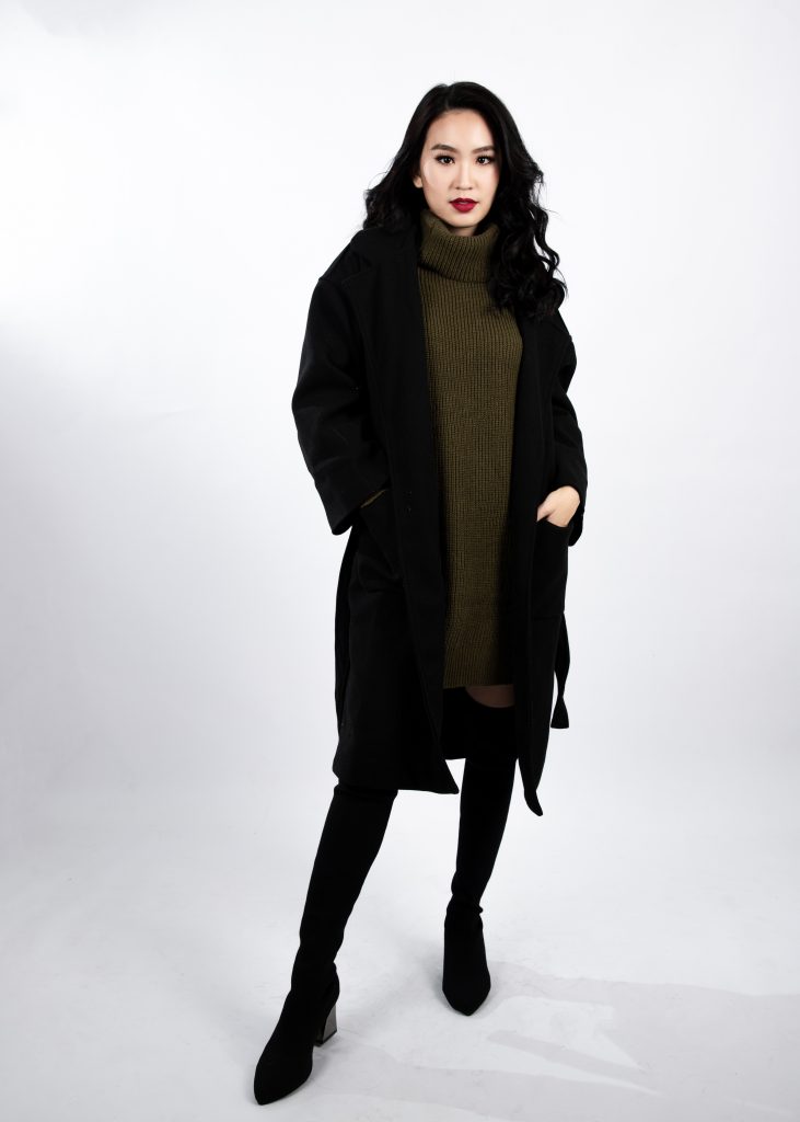 Cover Girl Belted Trench Coat in Black • DREAMSCAPED