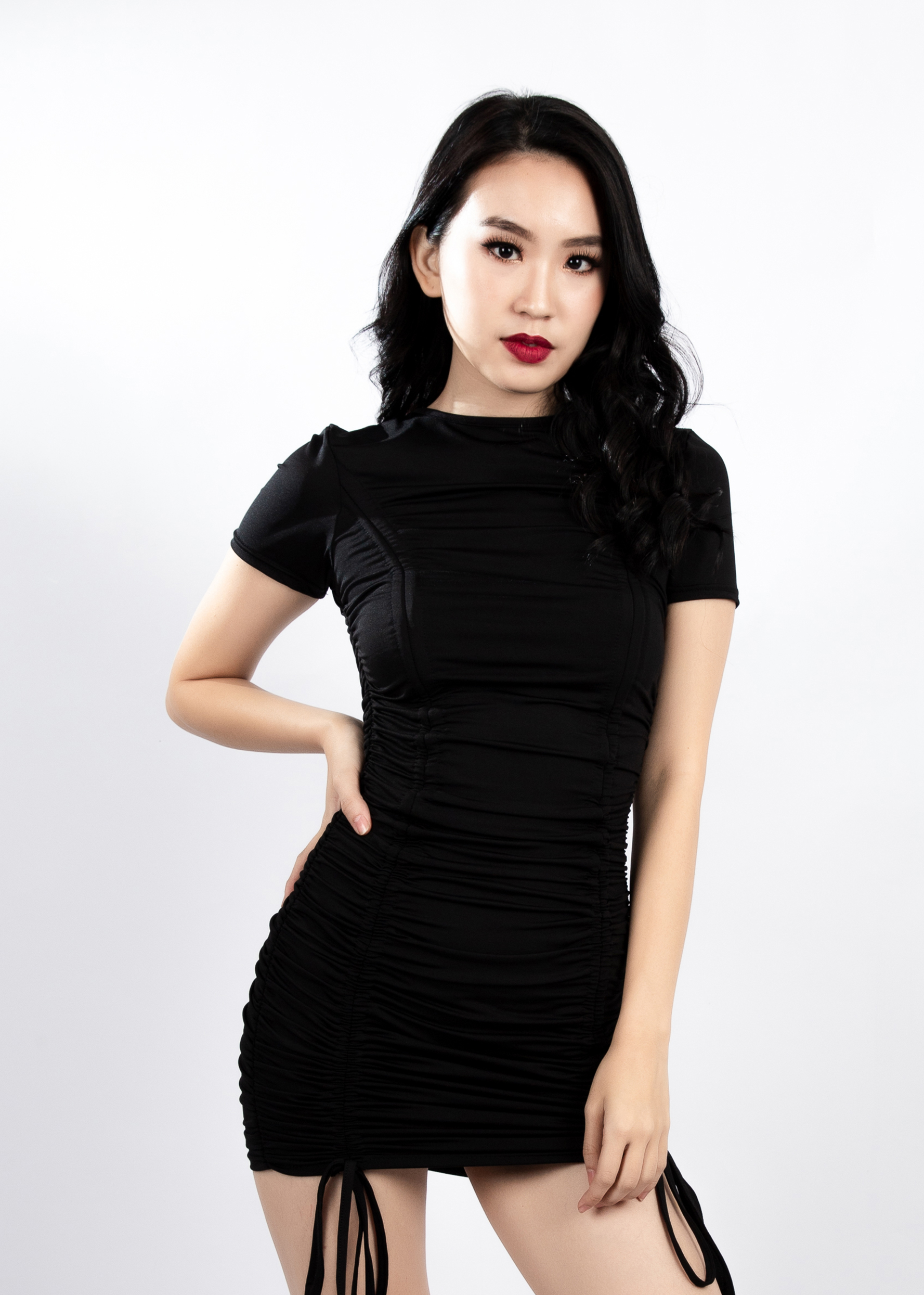 Strings Right Bodycon Dress In Black • DREAMSCAPED