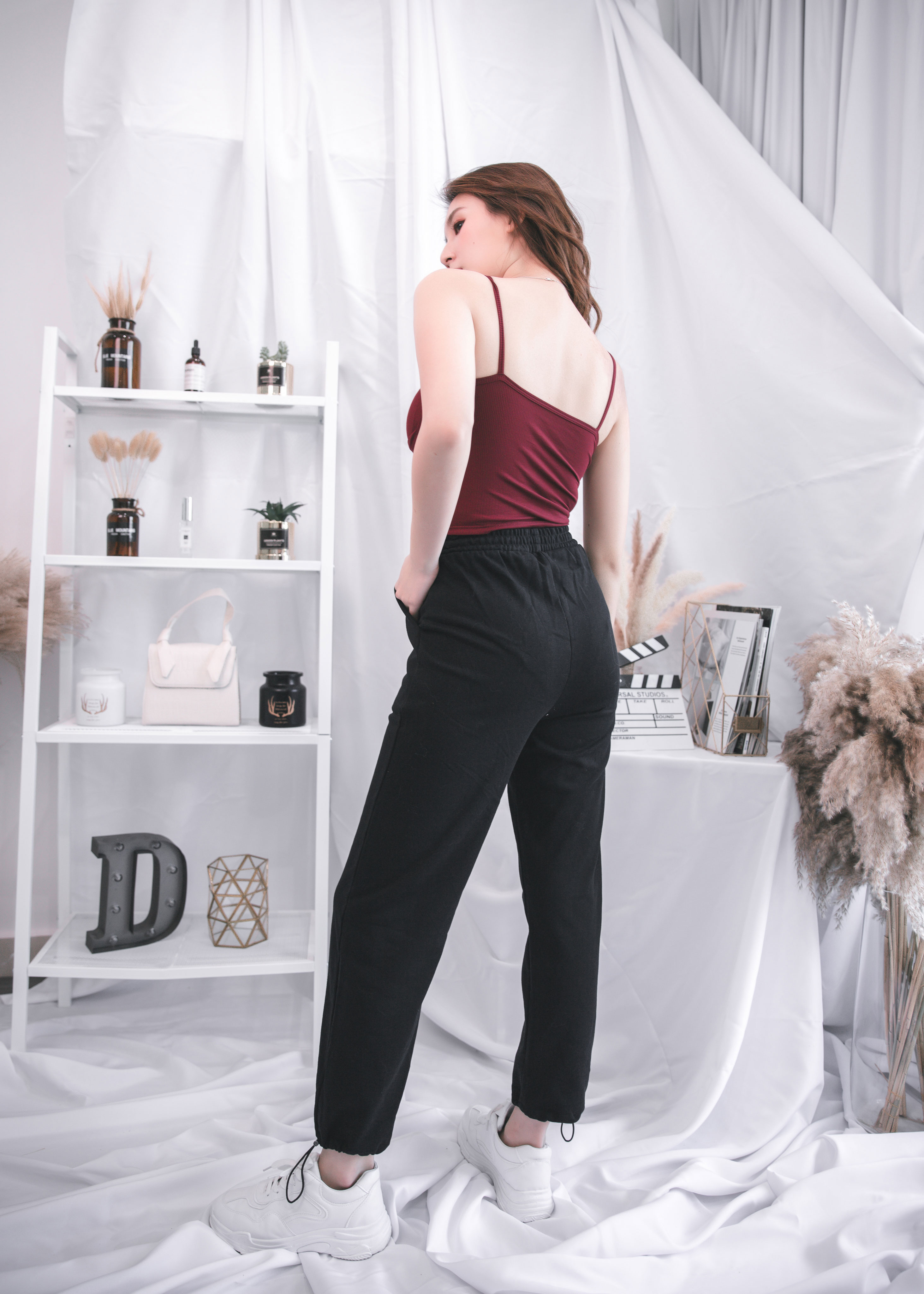 Jolie Joggers Drawstring Pants in Black • DREAMSCAPED