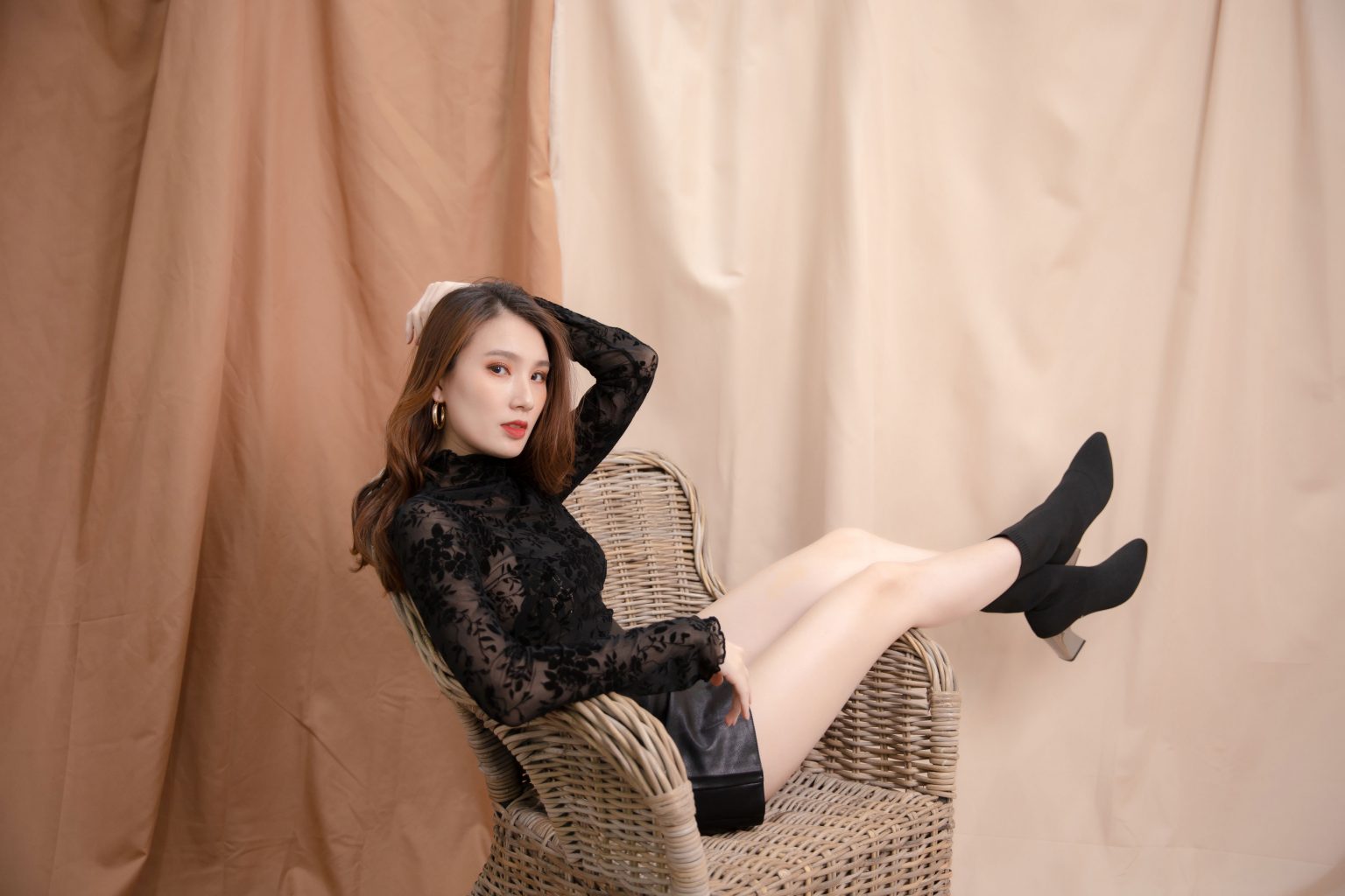 Baroque Sheer Top in Black • DREAMSCAPED