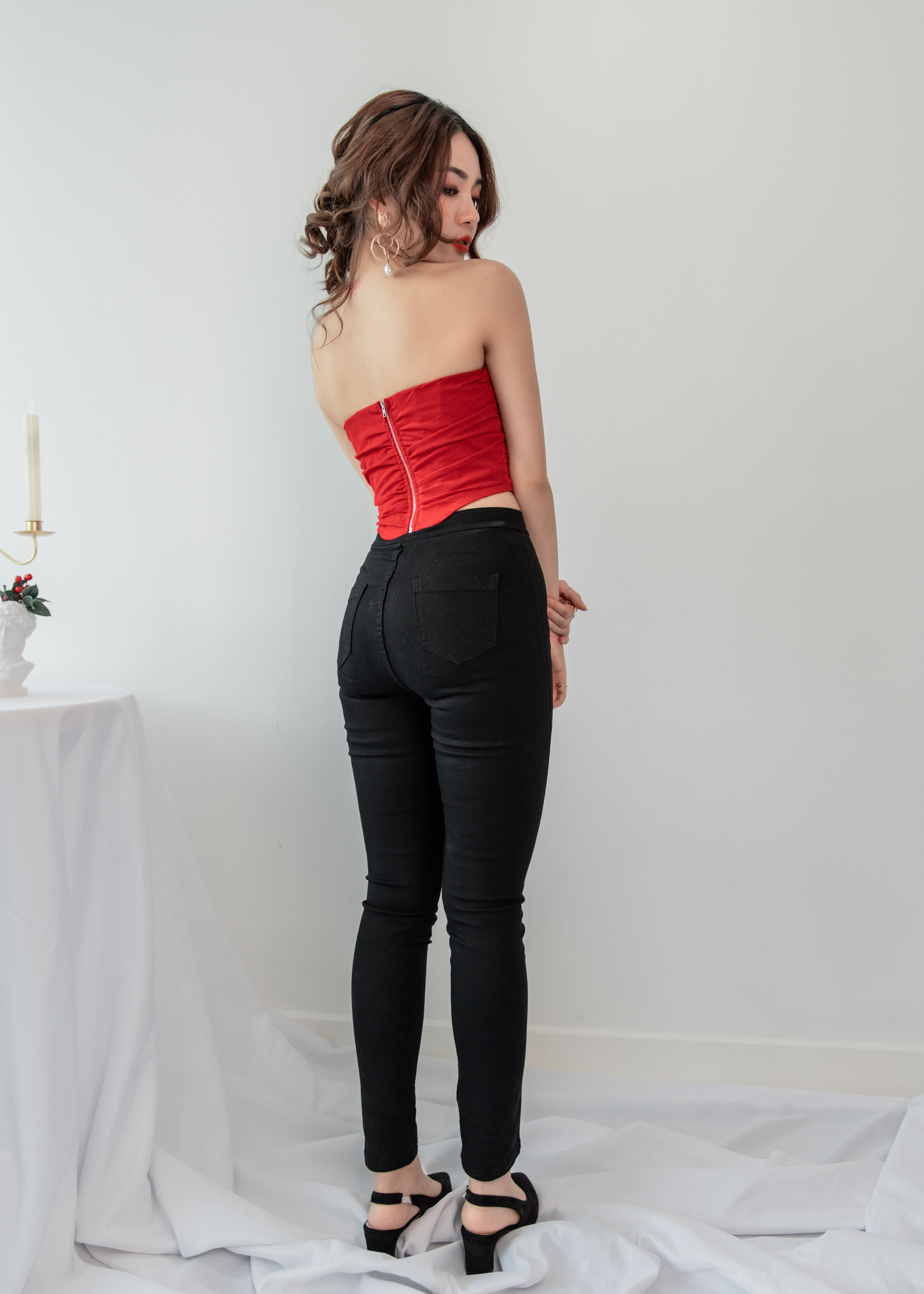 Prima Donna Mesh Boned Corset in Maroon • DREAMSCAPED