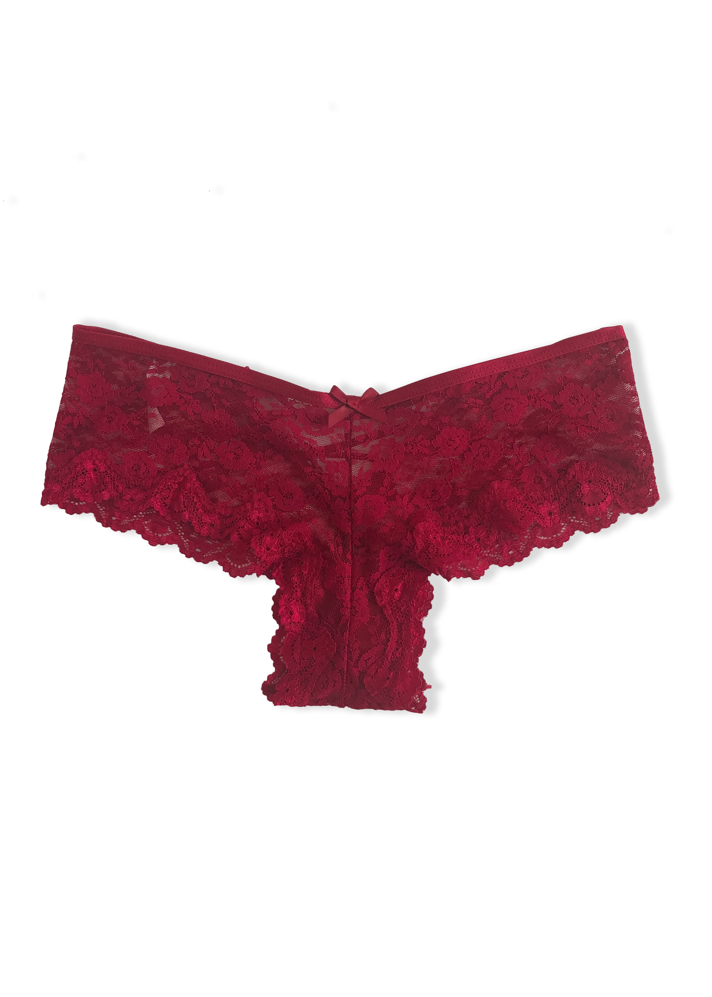 Chevron Lace Brazilian panty in Maroon • DREAMSCAPED