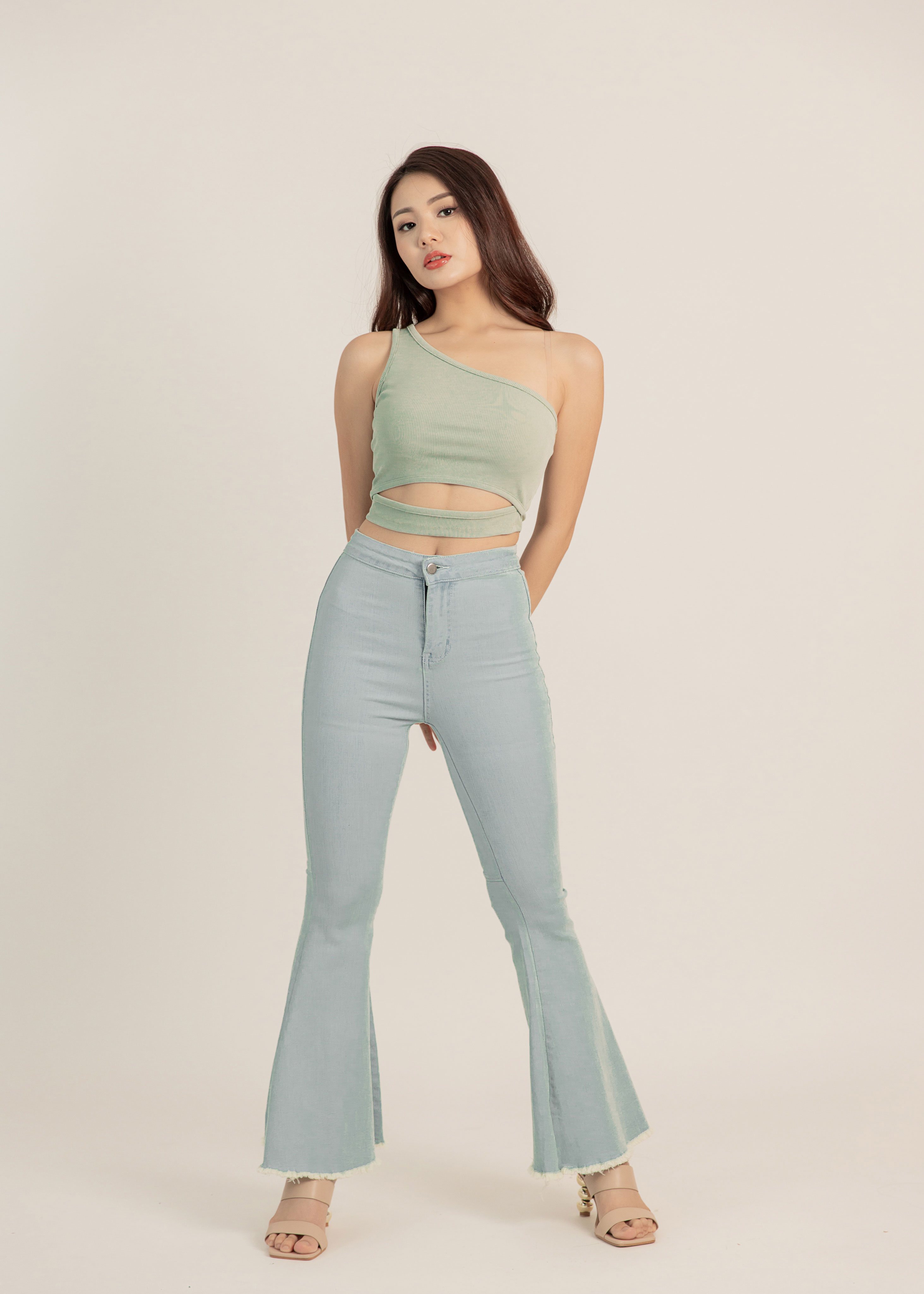 Jenner Ribbed Toga Top in Sage • DREAMSCAPED