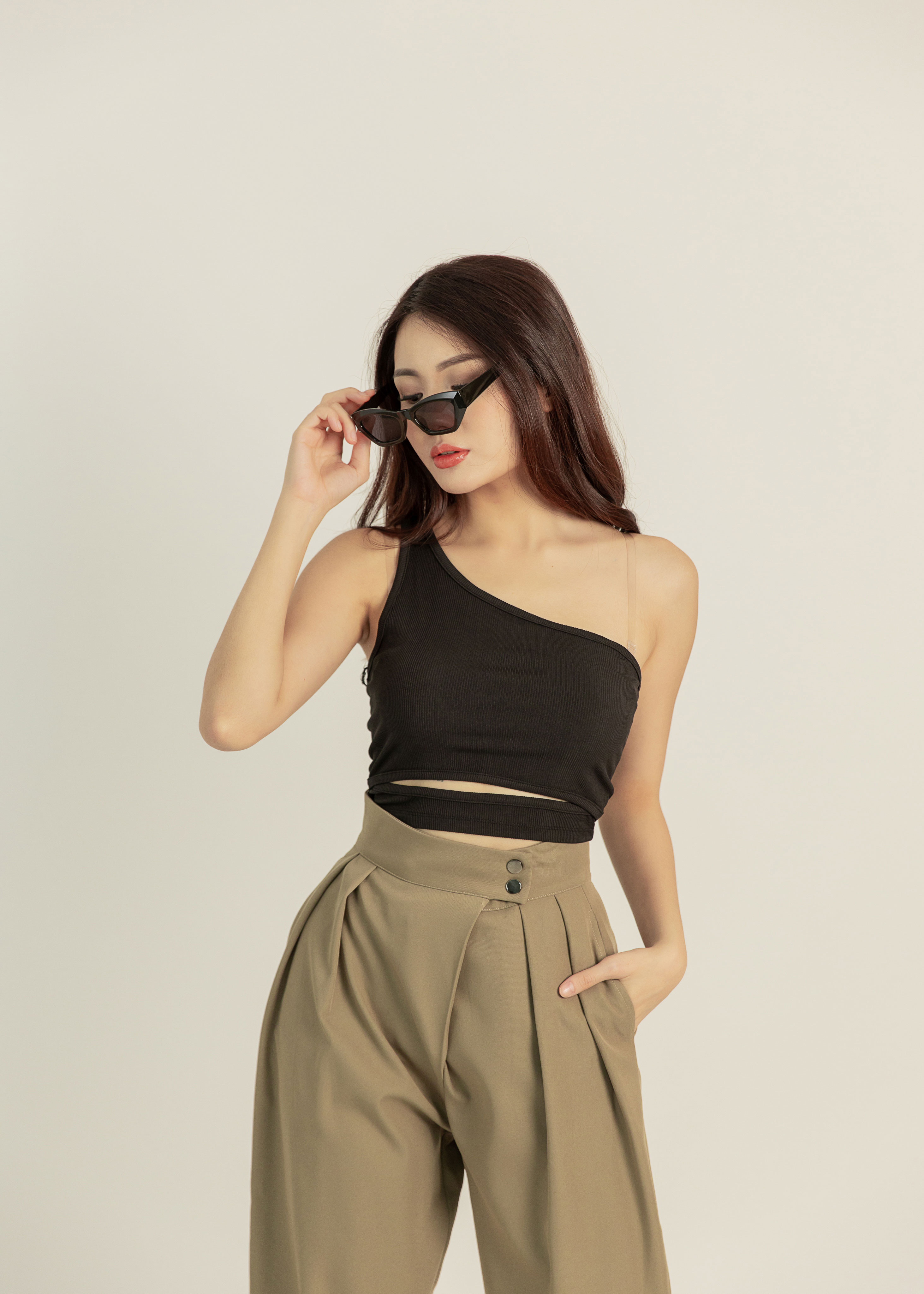 Jenner Ribbed Toga Top in Black • DREAMSCAPED