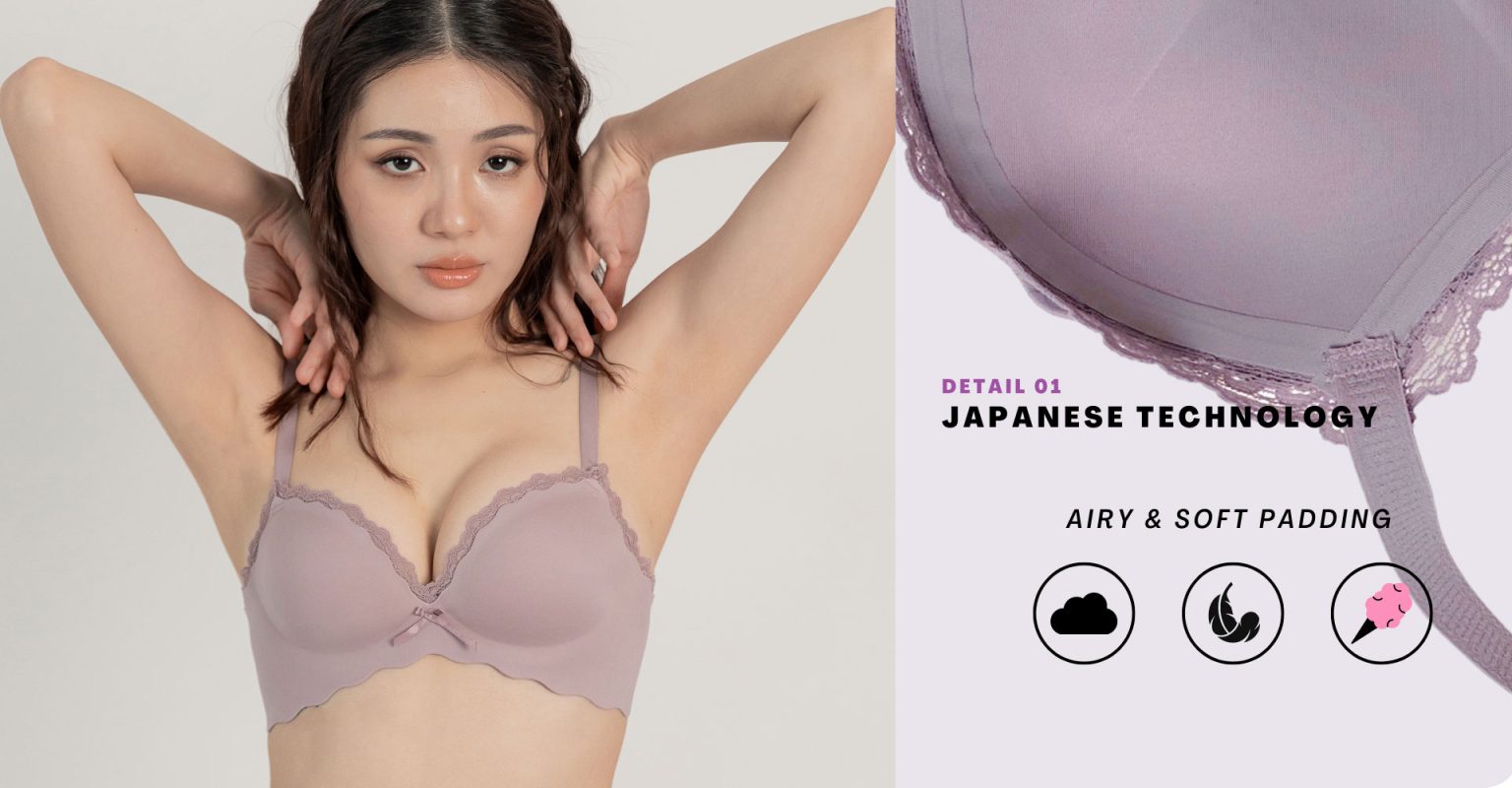Airy Cloud Push-Up Bra + Pantie Set in Purple • DREAMSCAPED