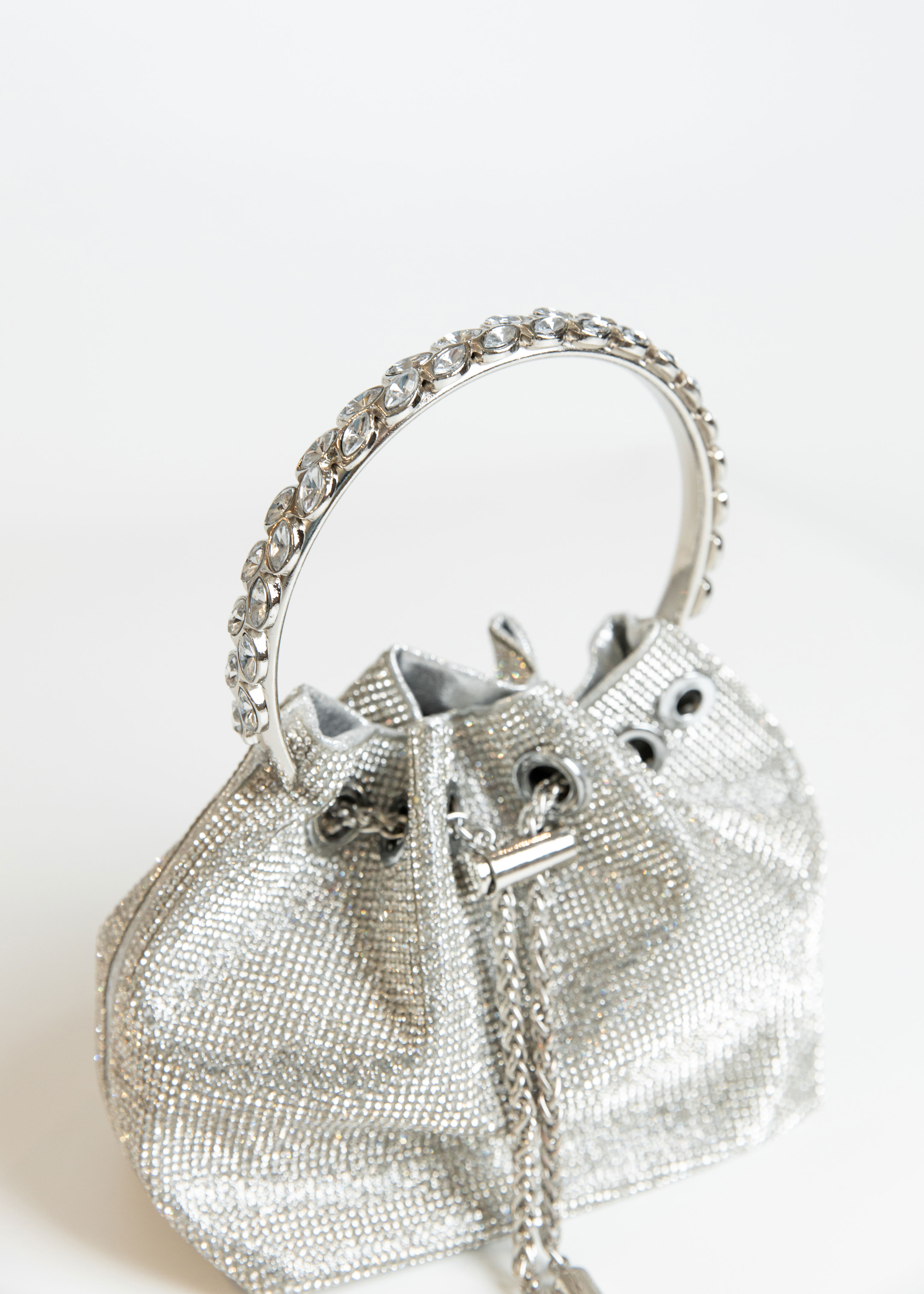 Astraea Satin Bucket Bag in Diamonds • DREAMSCAPED